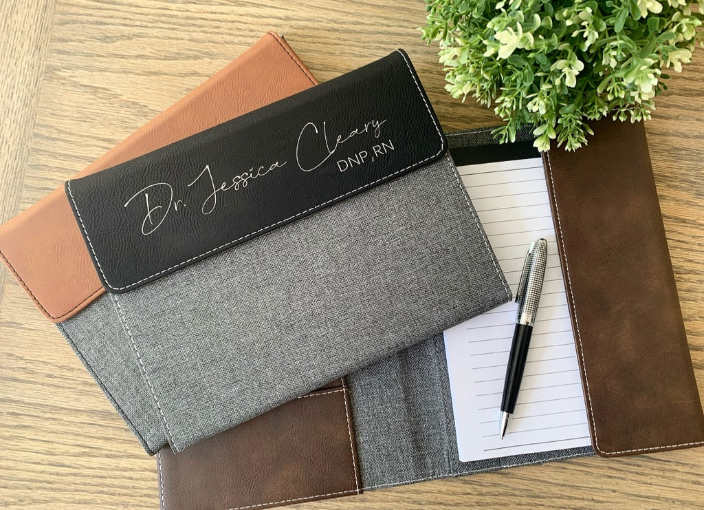 Engraved Leatherette Portfolios – MaSe deSigns